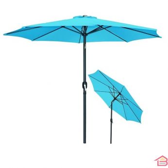 PARASOL ALUMINIUM POLYSTERE DIAM 300 CM INCLINABLE TURQUOISE 200 G ...