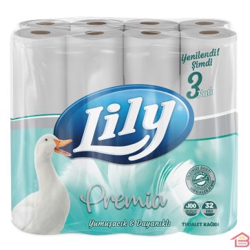 PAPIER HYGIÈNIQUE 3 PLIS PREMIA LILY 32 ROULEAUX