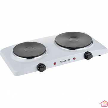 Plaque Électrique Double Volcano Taurus Duo Flamme 2500W | Bricodéco Maroc